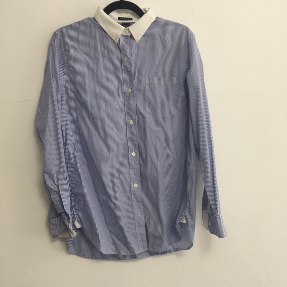 Theory | Tops | Theory Classic Oversized Blue Striped Shirt S For ...